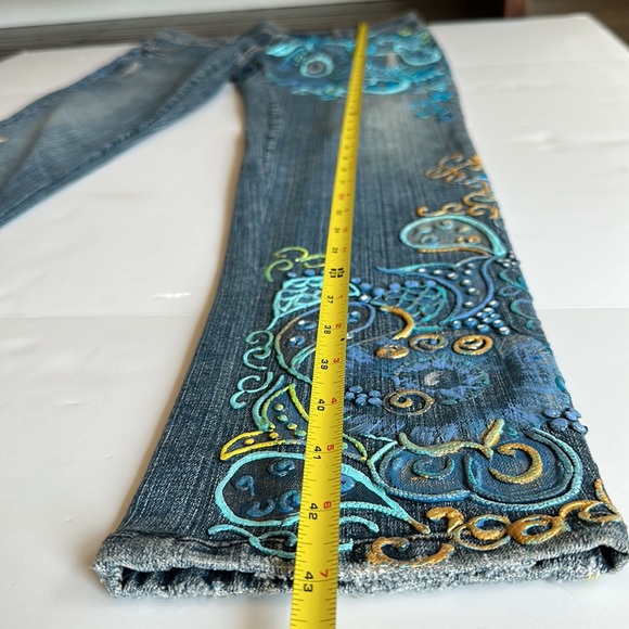 ema savahal | Jeans | Rma Savaha Hand Painted Floral Jeans Size | Poshmark
